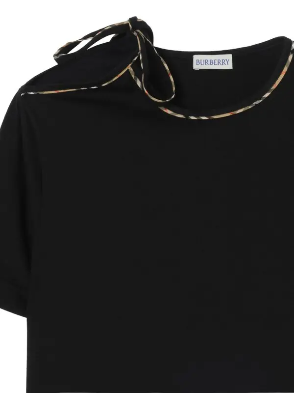 Burberry Check Bow Cotton T-shirt - Multicolor