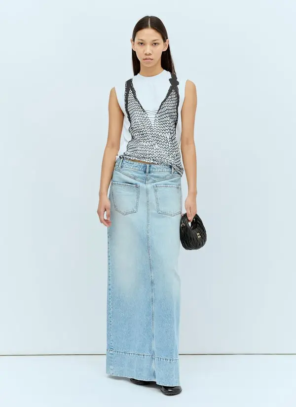 Sportmax Backwards Denim Skirt