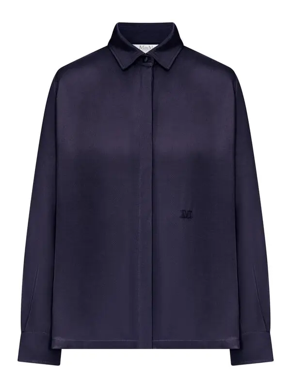 Max Mara Silk Crêpe De Chine Shirt - Blue