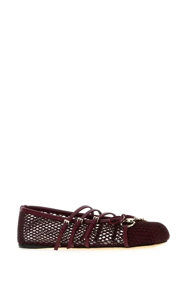 Gucci Burgundy Mesh Ballerinas