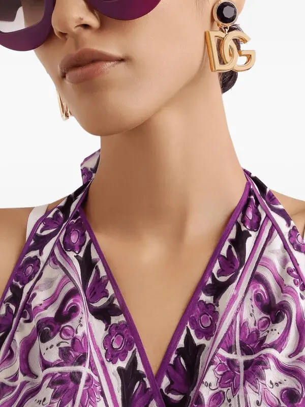 Dolce & Gabbana Logo Plaque Earrings