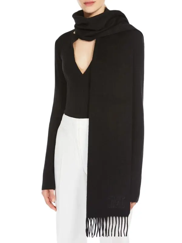 Max Mara Cashmere Stole With Monogram Embroidery