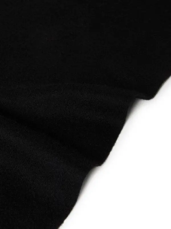 Max Mara Cashmere Stole With Monogram Embroidery - Black