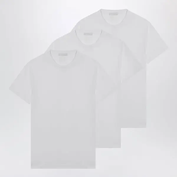 Prada Set Of Three Cotton T-shirts - White