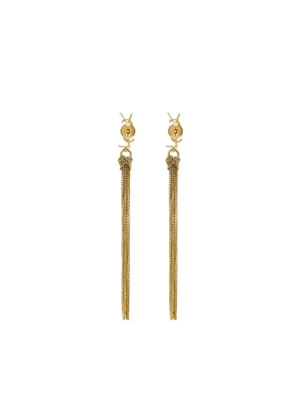 Saint Laurent Metal Earrings With Cassandre Tassel - Gold