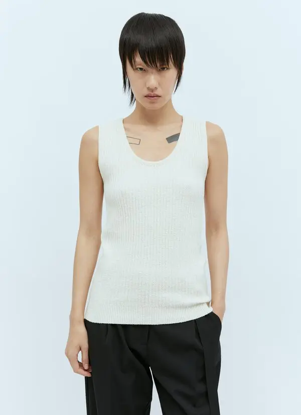 TOTEME Bouclé Knit Tank Top - White
