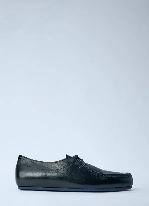 JIL SANDER Leather Moccasin Shoes - Black