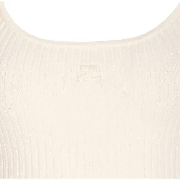 COURREGES Ribbed Tank Top - White