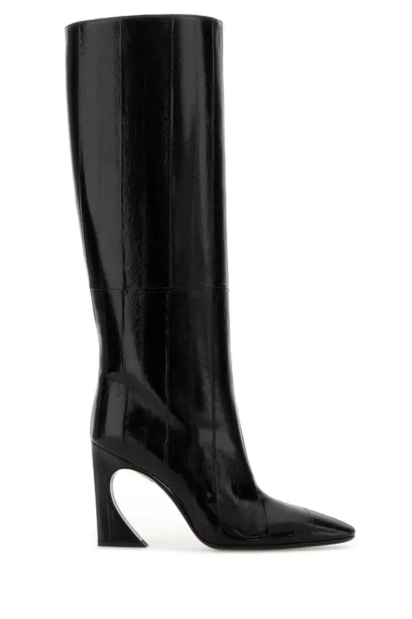 Fendi Leather Arco Boots - Black