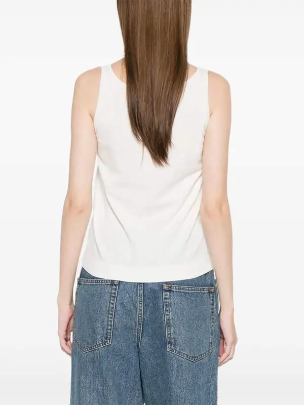 Max Mara Pumano Tank Top With Wide Neckline - White
