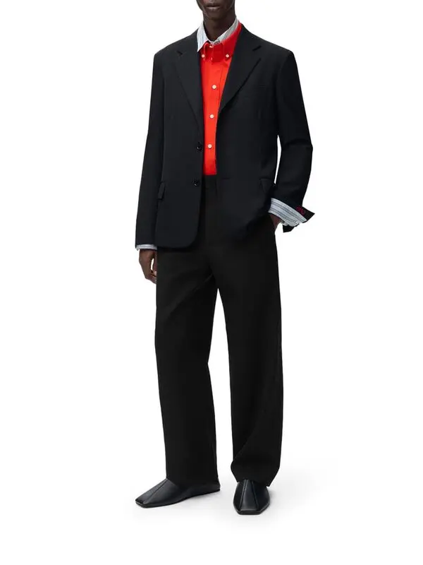 Loewe Sartorial Wool Jacket With Contrasting Double-layer Cuffs