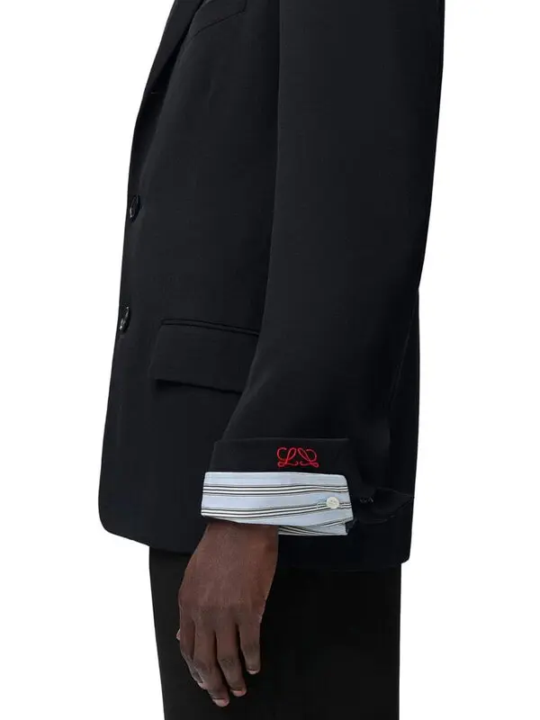 Loewe Sartorial Wool Jacket With Contrasting Double-layer Cuffs