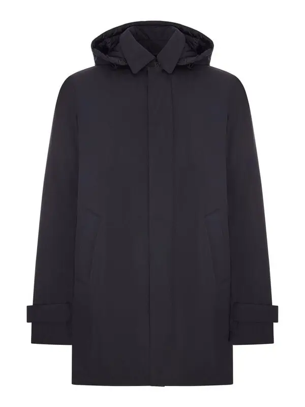 Herno Technical Coat With Hood - Black
