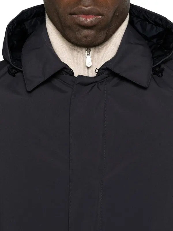 Herno Technical Coat With Hood - Black