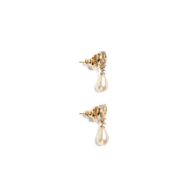 Valentino Garavani Teardrop Glass Pearls Earrings - Gold