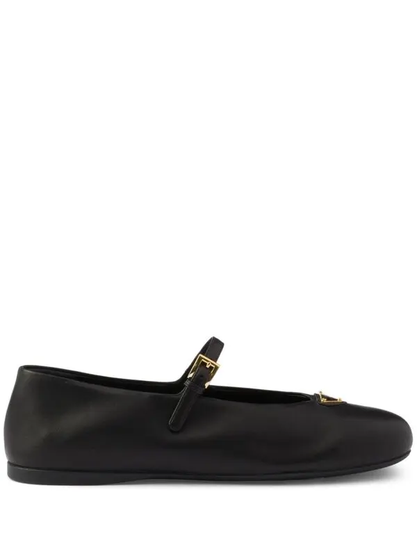 Prada Leather Mary Jane Ballerinas - Multicolor