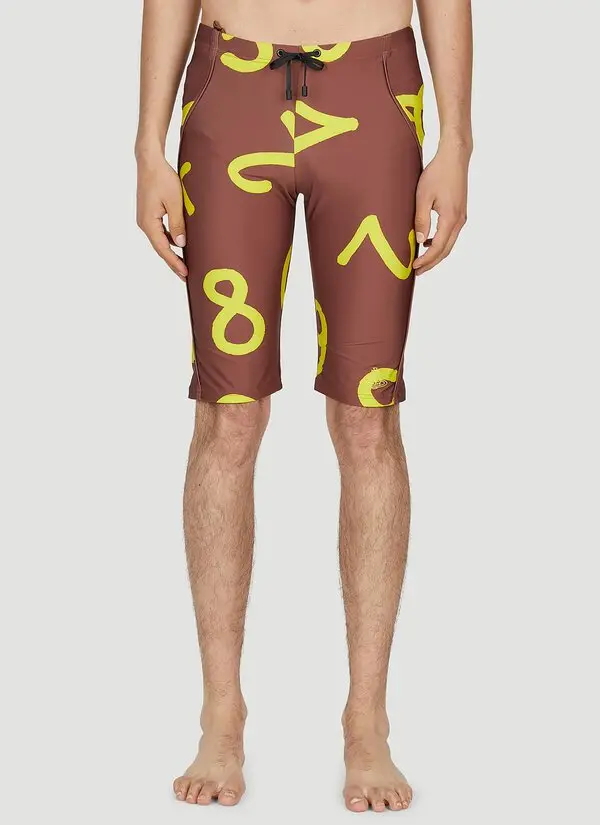 VIVIENNE WESTWOOD Graphic Print Swim Bermudas - Brown