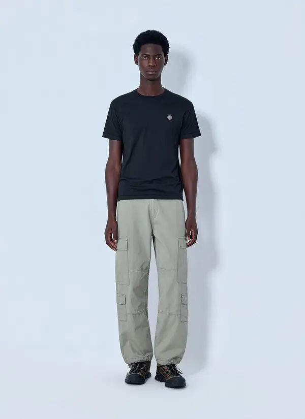 Stone Island Cotton Jersey Logo T-shirt - Black