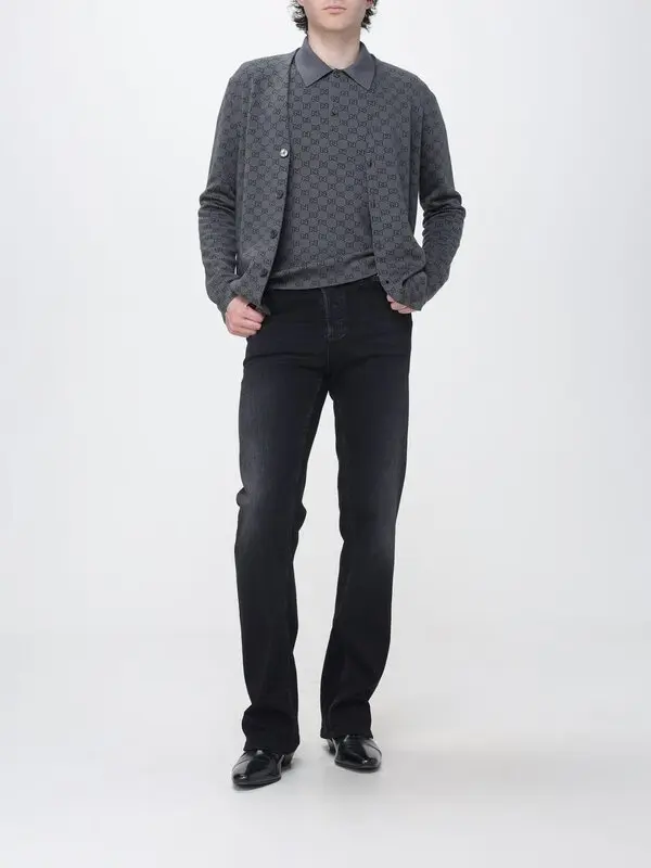 Gucci Gg Jacquard Wool-blend V-neck Cardigan