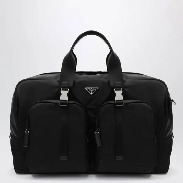 Prada Re-nylon And Saffiano Travel Bag - Black