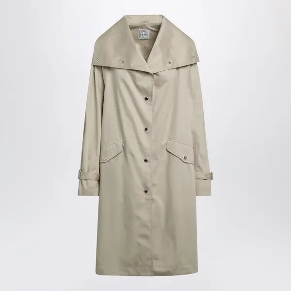 TOTEME Oversize Organic Cotton Trench Coat In Beige - Cream