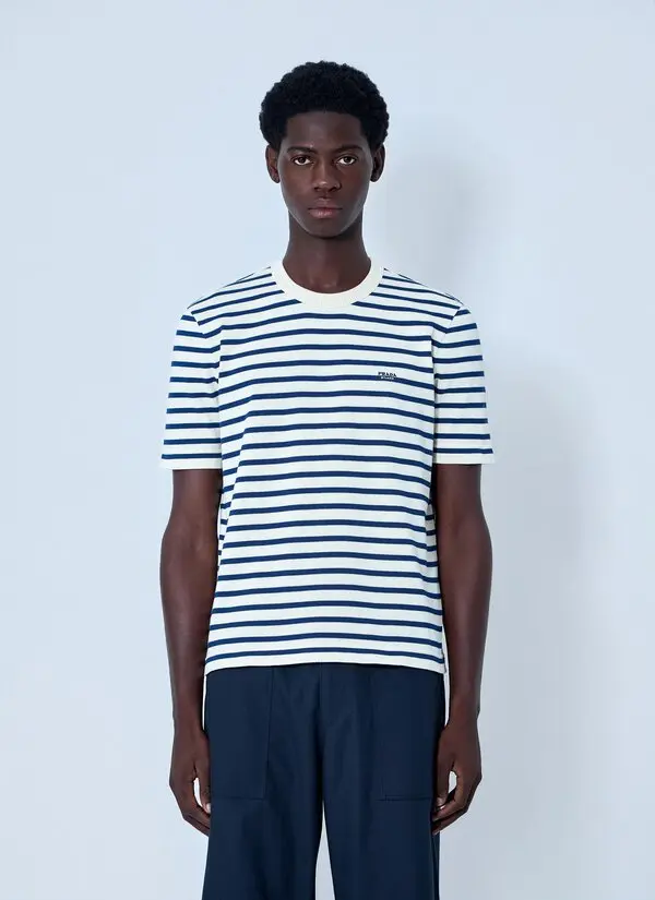 Prada Striped Crewneck T-shirt