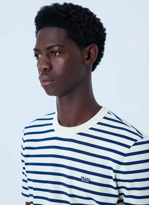 Prada Striped Crewneck T-shirt