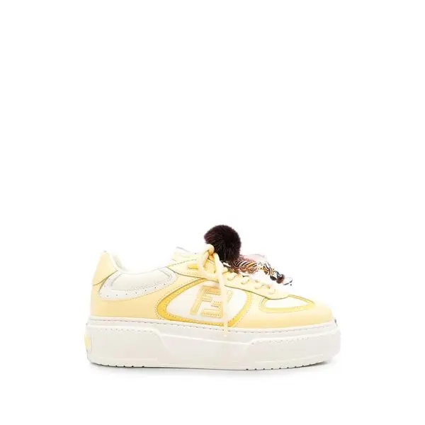 Fendi Leather Platform Sneakers - Yellow