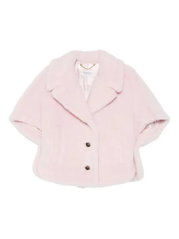 Max Mara Raven Teddy-texture Buttoned Cape - Multicolor