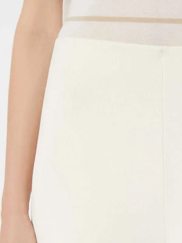Max Mara Viscose Crêpe Knit Pants Ivory