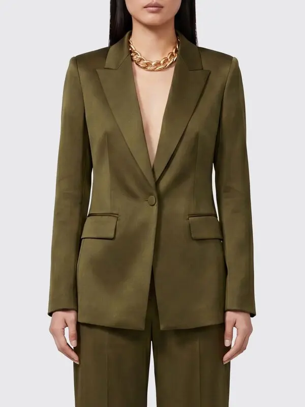 Max Mara Single-breasted Silk Blazer With Peak Lapels - Green