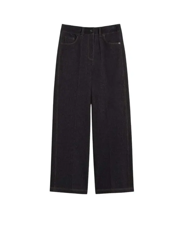 Max Mara Denim-effect Jersey Trousers Navy - Blue