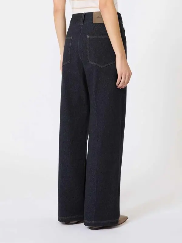 Max Mara Denim-effect Jersey Trousers Navy