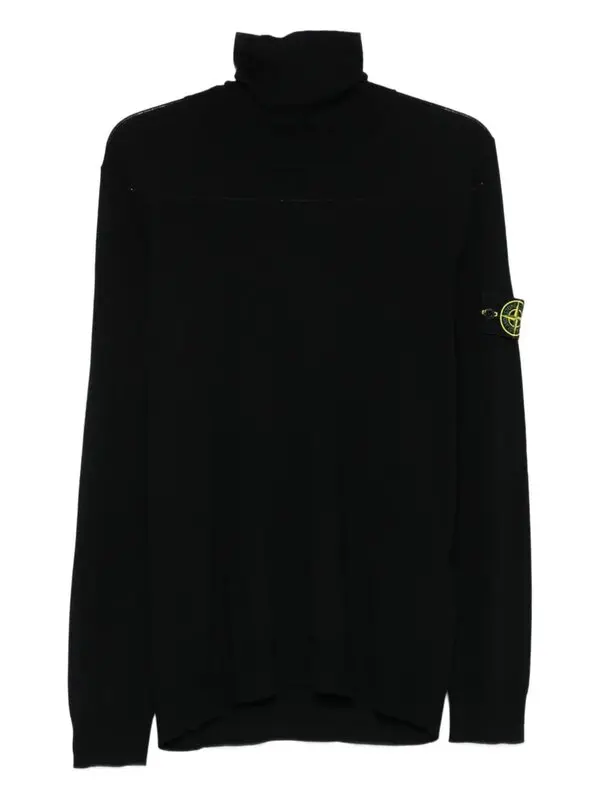 Stone Island Ribbed Wool Turtleneck Sweater