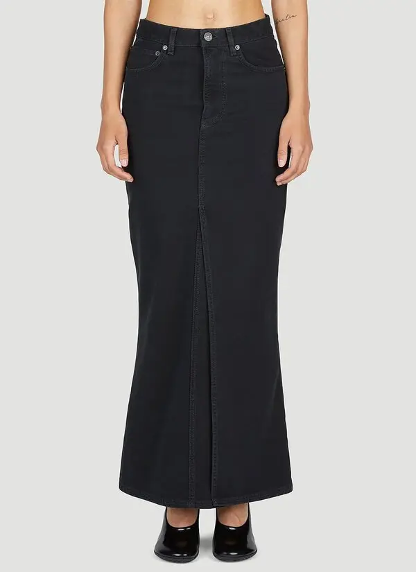 Balenciaga Denim Maxi Skirt - Black