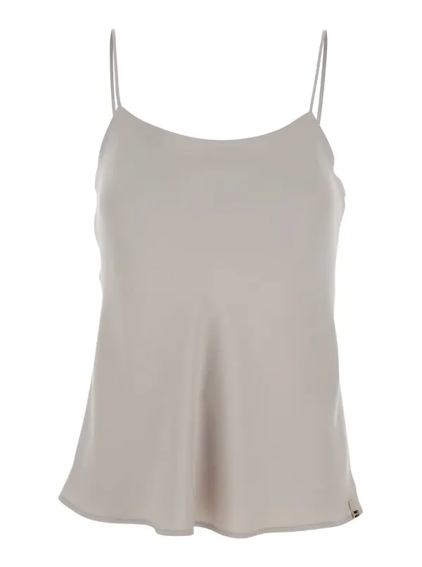 Herno White Top With U-neck In Tech Fabric