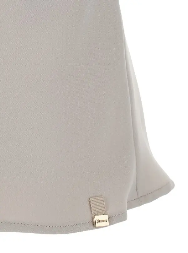 Herno White Top With U-neck In Tech Fabric