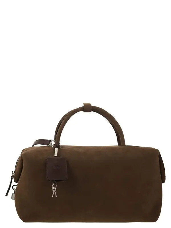 Max Mara Holdalllsuede Large Nubuck Leather Satchel - Brown