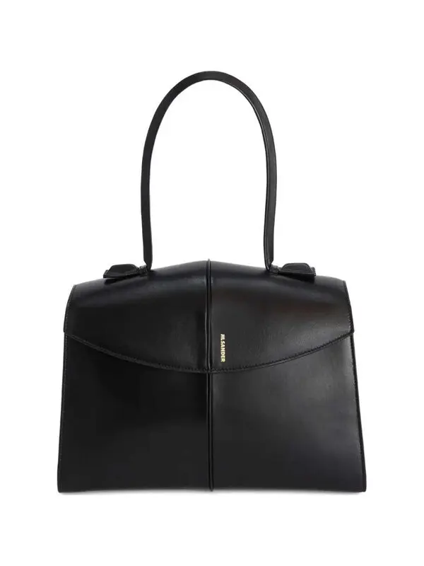 JIL SANDER Linea Medium Leather Tote Bag - Black
