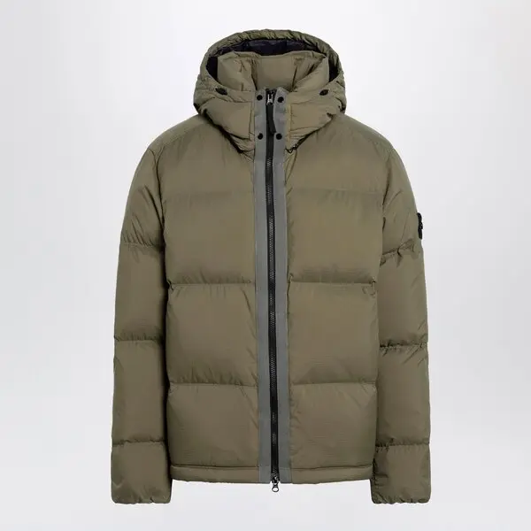 Stone Island Military Ripstop Nylon Zip-up Down Jacket - Green