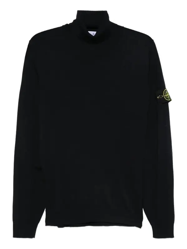 Stone Island Ribbed Wool Turtleneck Sweater