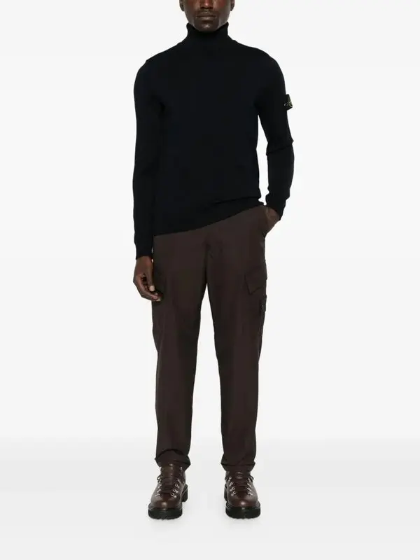 Stone Island Ribbed Wool Turtleneck Sweater