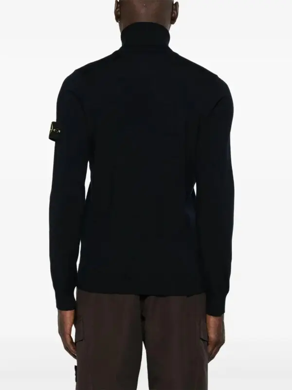 Stone Island Ribbed Wool Turtleneck Sweater