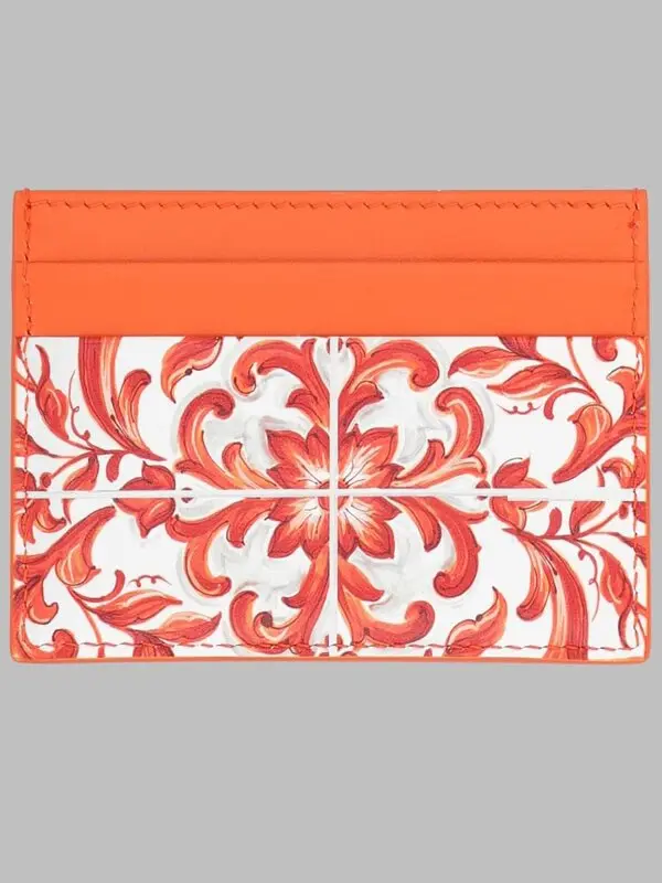 Dolce & Gabbana Leather Card Holder - Orange