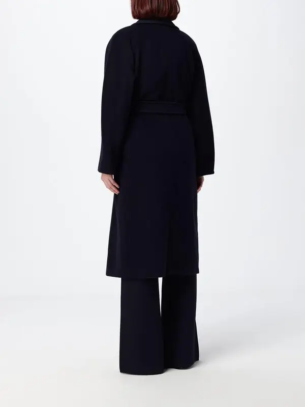 Max Mara Madame Double-breasted Long Wool Coat - Blue