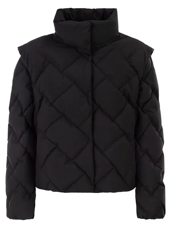 Herno Matt Nylon Convertible Down Jacket - Black