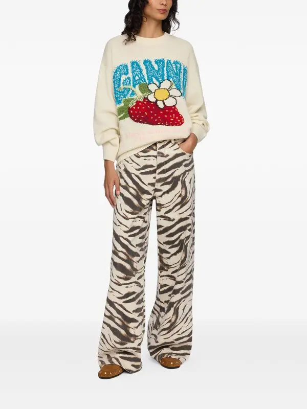 GANNI Wool Crewneck Sweater