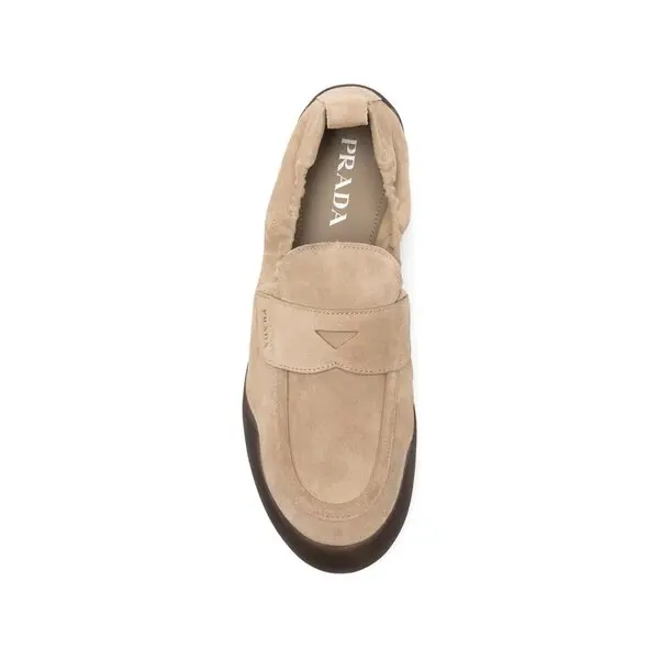 Prada Suede Loafers - Cream