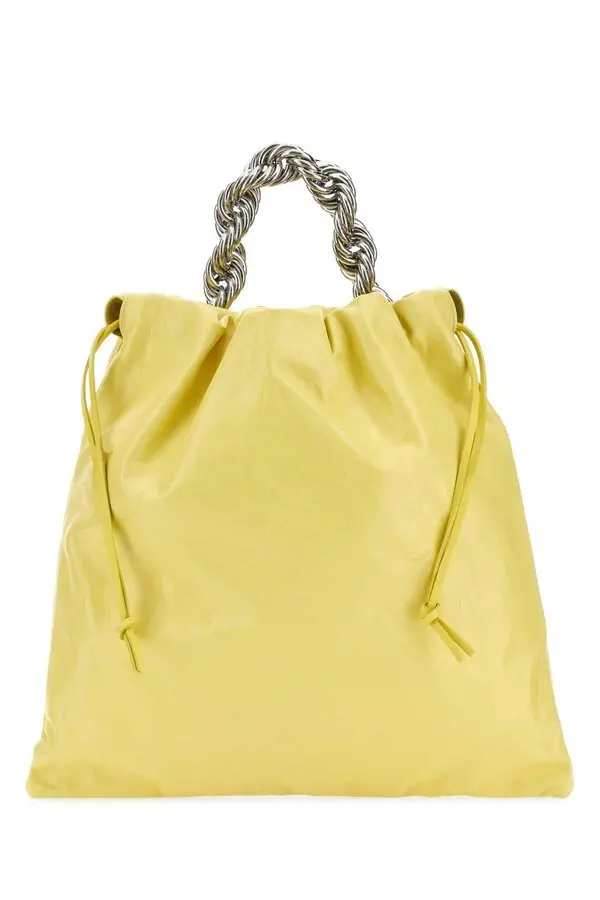 JIL SANDER Leather Bucket Bag - Yellow