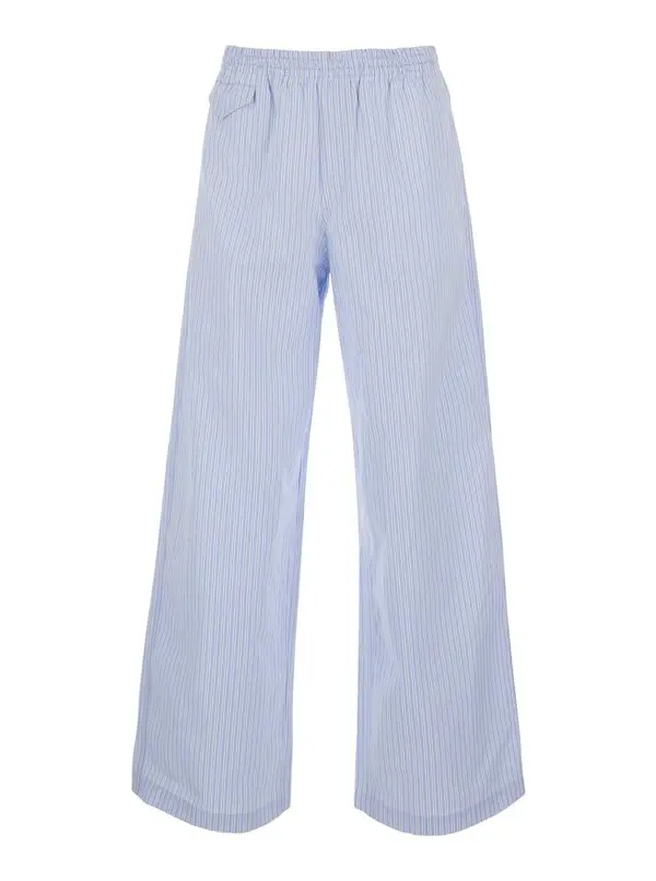 A.p.c. Lou Pants Light Blue With Front Pockets And Cotton Elastic - Multicolor